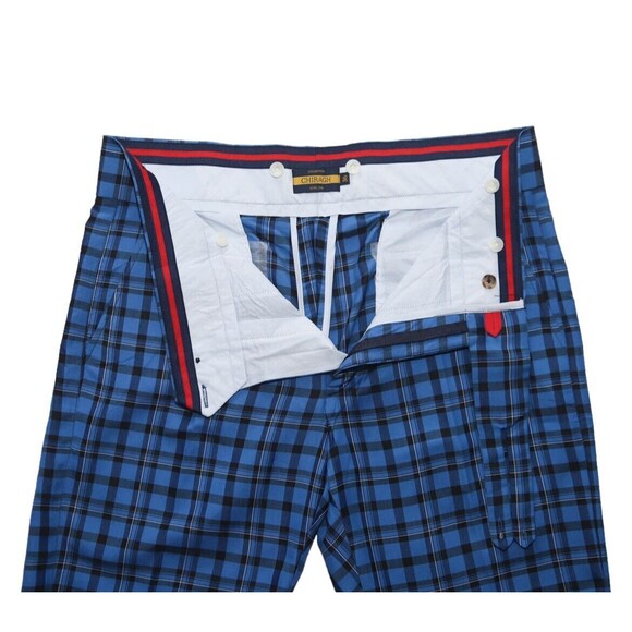 Chiragh Apparel | Pants | Mens Gurkha Pants Blue Plaid Check Slim High ...